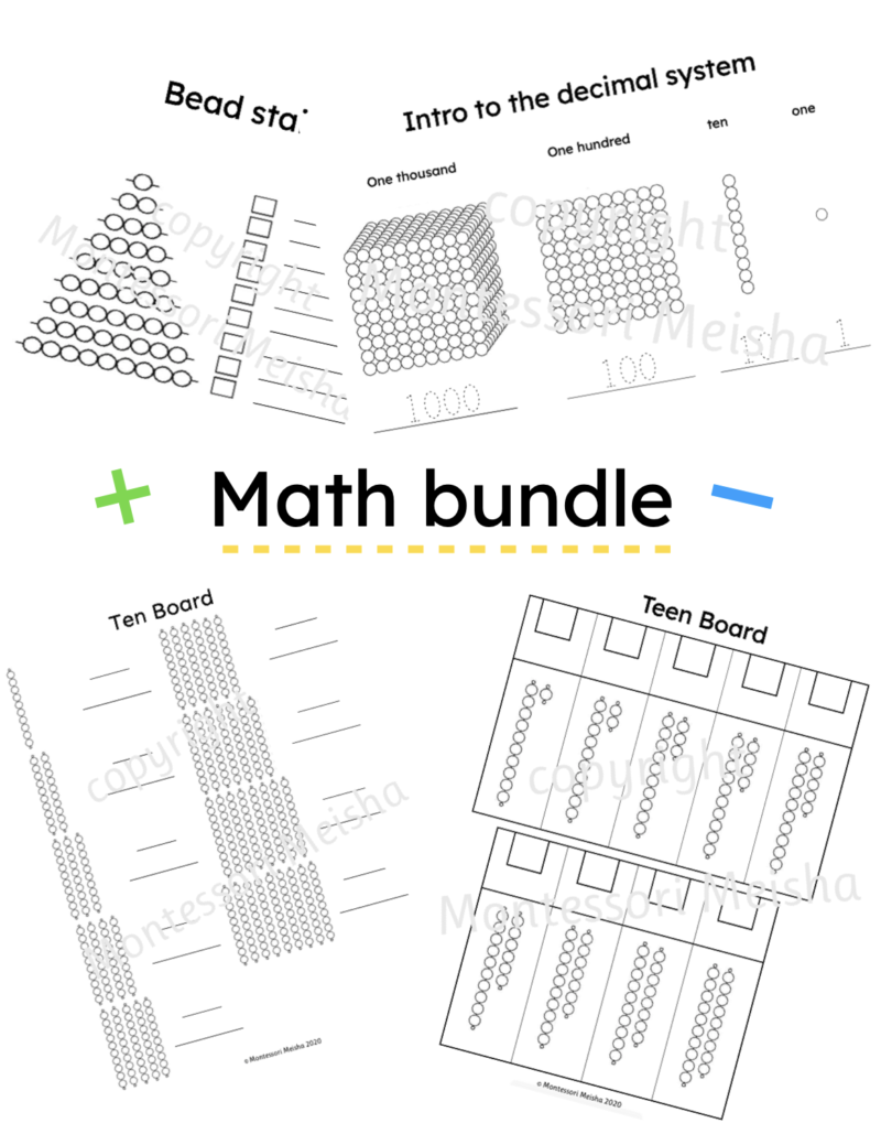 Decimal System Math Worksheet Bundle - Printable Montessori Teaching ...