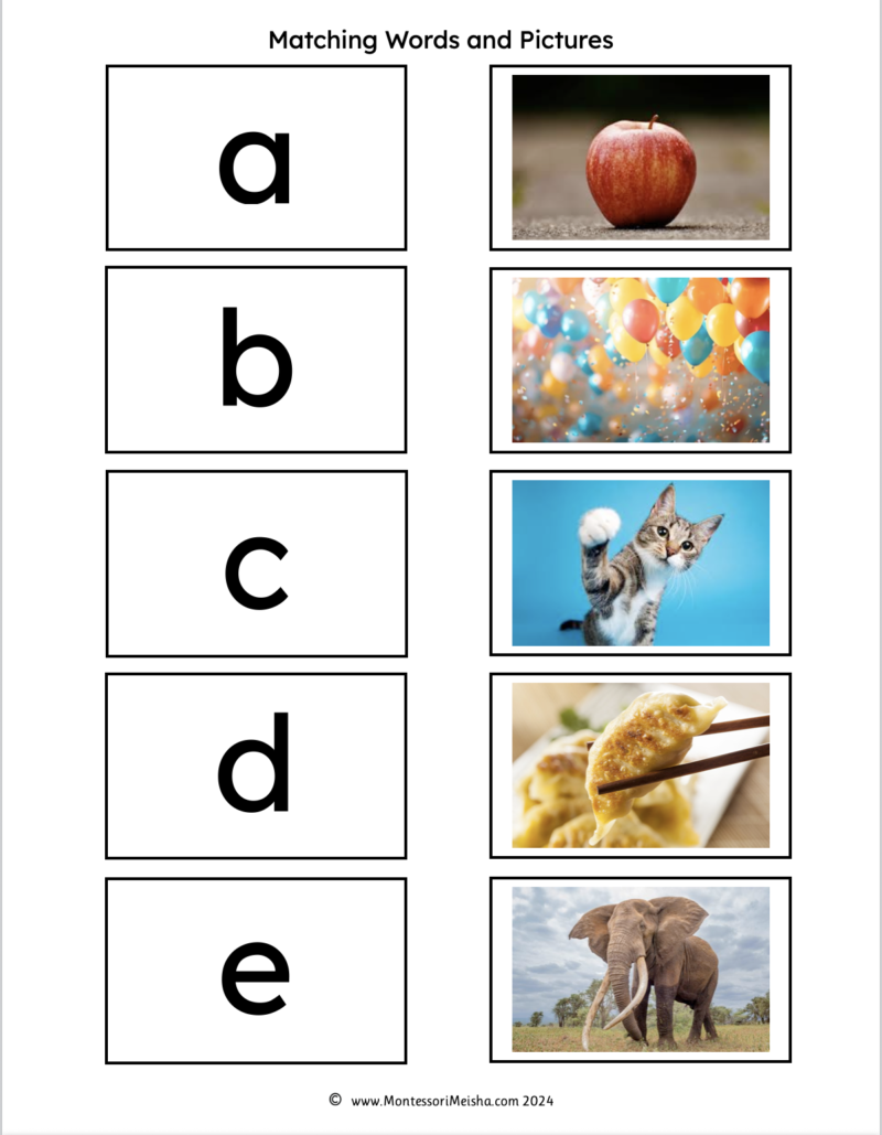 Alphabet Sound Matching Cards - Printable Montessori Teaching Resources