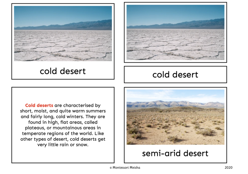 Desert Biomes - Printable Montessori Teaching Resources