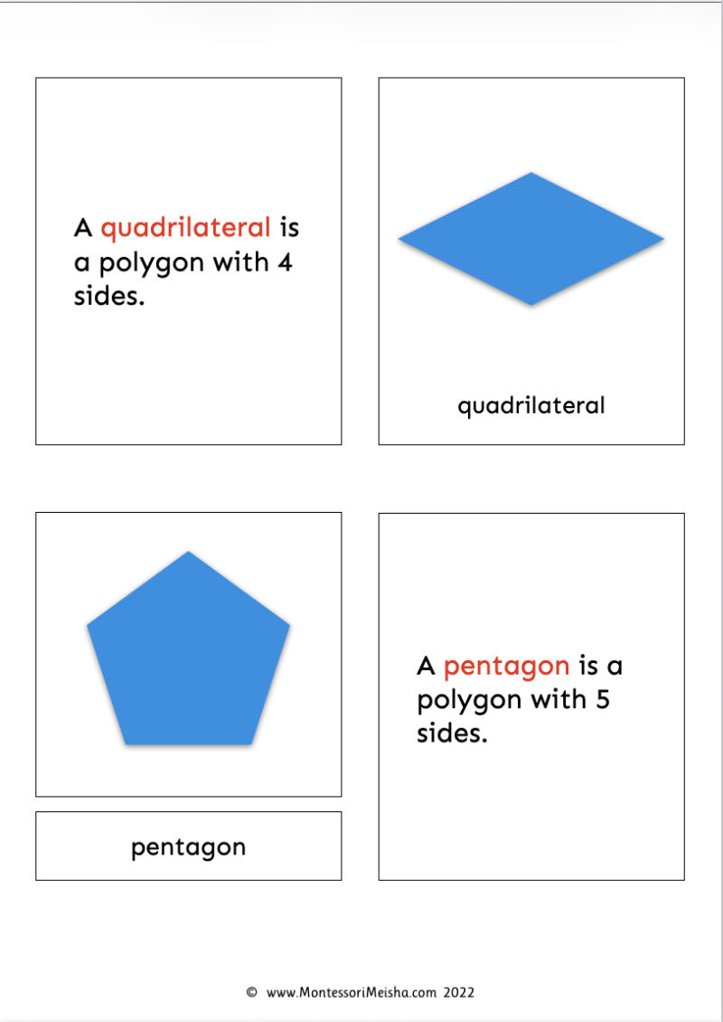 Types of Polygons - Printable Montessori Teaching Resources